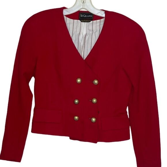 Vintage | Jackets & Coats | Vintagest Gillian Wool Blazer Red | Poshmark